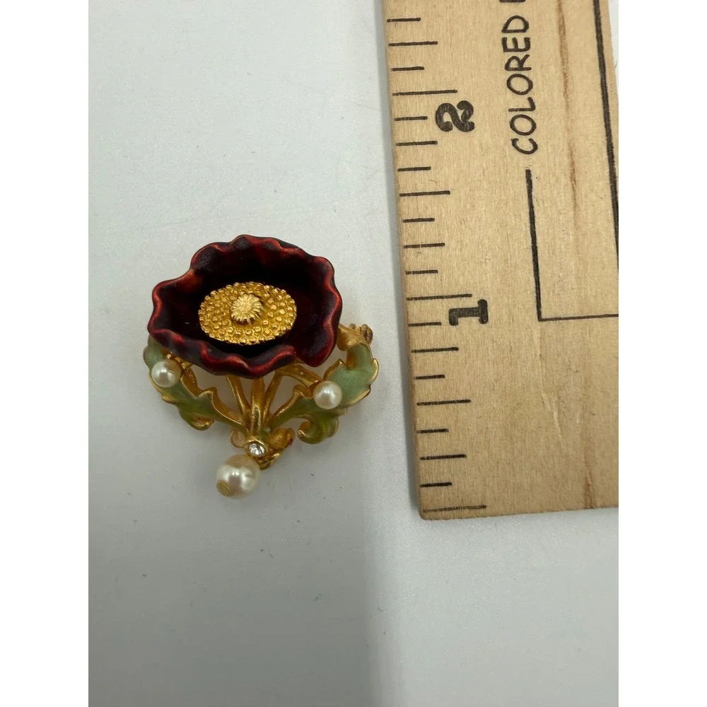 Joan Rivers | Jewelry | Joan Rivers Classics Red Enamel Poppy Flower ...